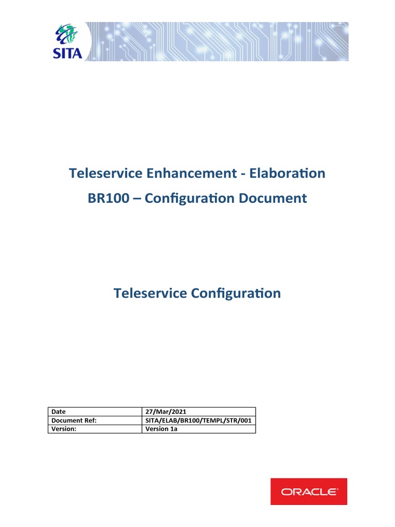 Sample Template - BR100 - Configuration and Setup Document - Teleservice | PDF