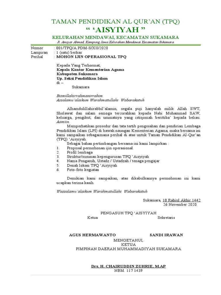 Profil TPQ 'Aisyiyah | PDF