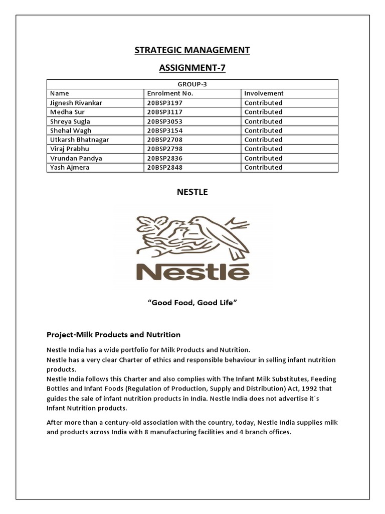 Strategic Management Assignment-7: "Good Food, Good Life" | PDF ...