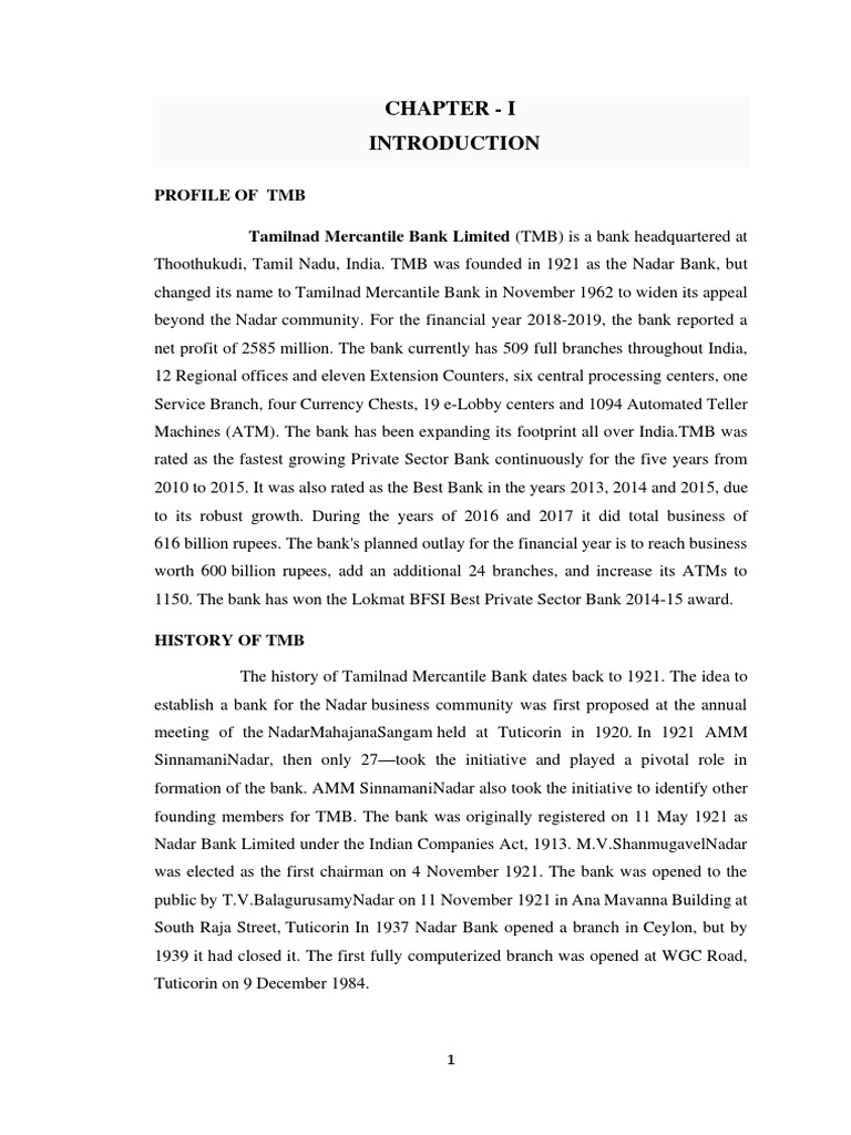 Report On TMB Bank | PDF | Cheque | Financial Services