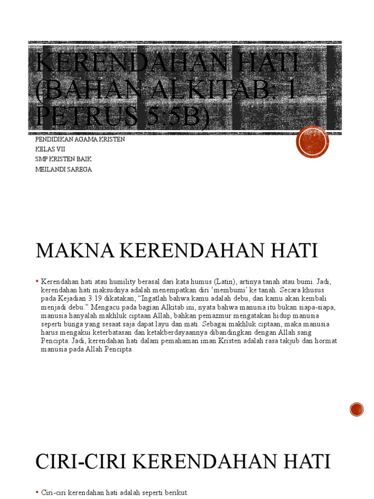 Kerendahan Hati VII 14-01-2021 | PDF