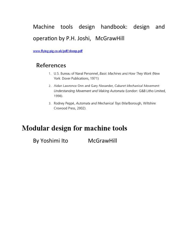 Modular Machine Tools Design Guide | PDF