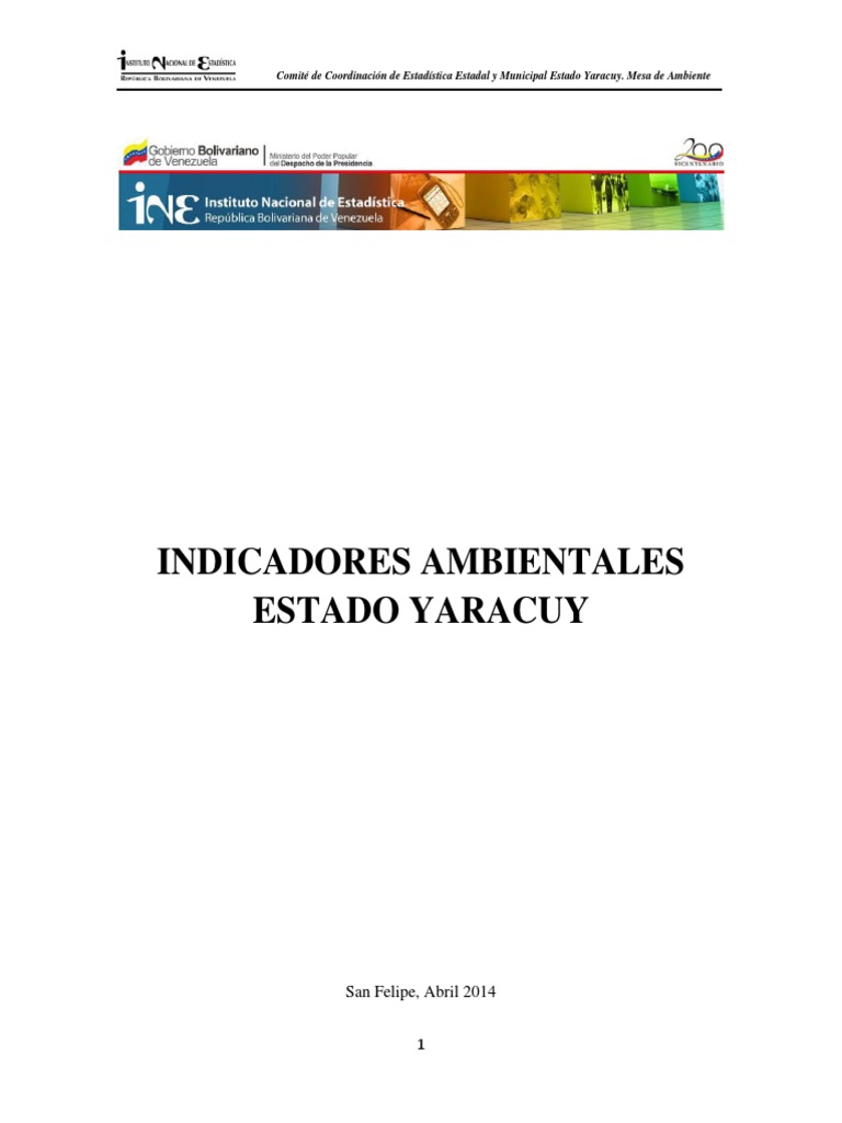 Indicadores Ambientales Estado Yaracuy | PDF | Desarrollo sostenible | Entorno natural