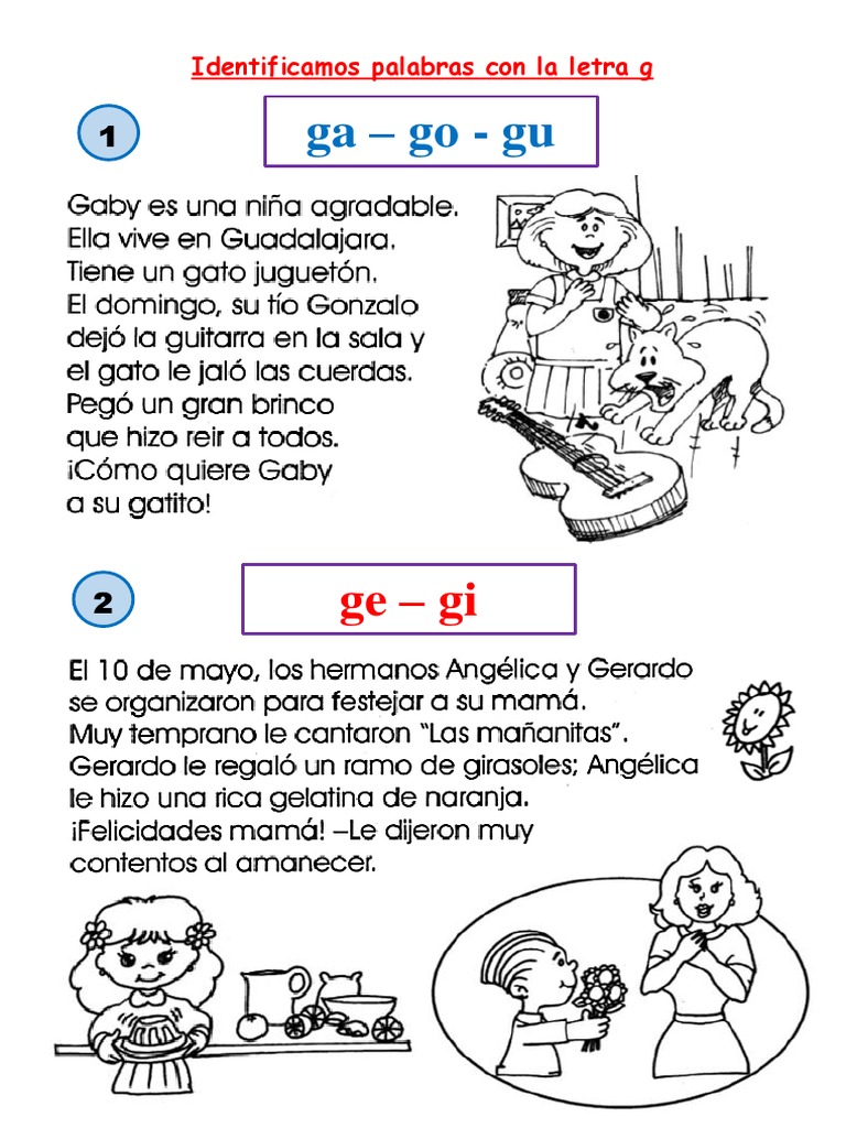 FICHA 4-Identificamos Palabras Con La Letra G | PDF