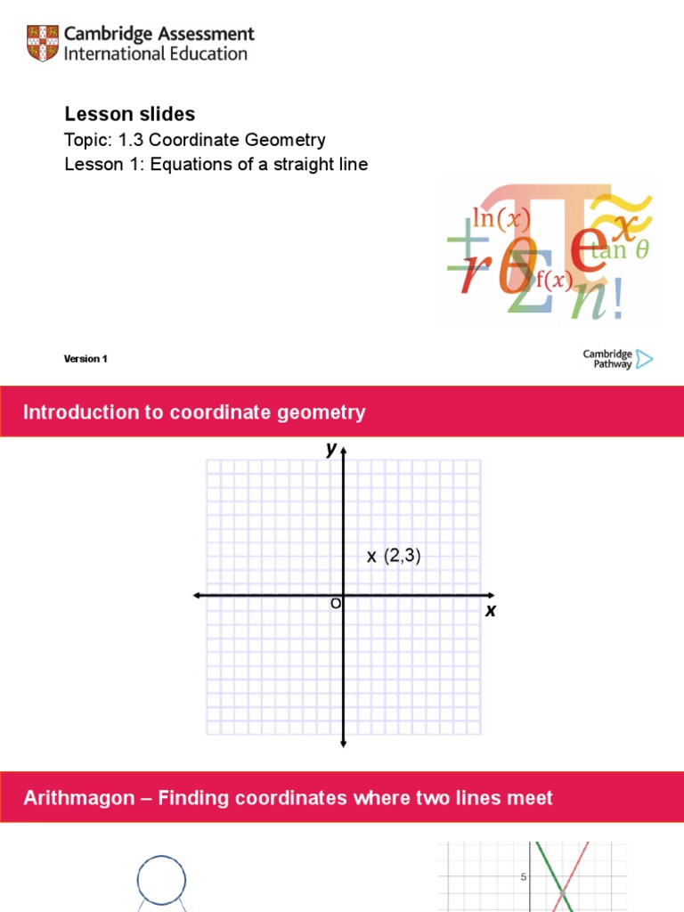 Lesson Slides: Topic: 1.3 Coordinate Geometry Lesson 1: Equations of A ...