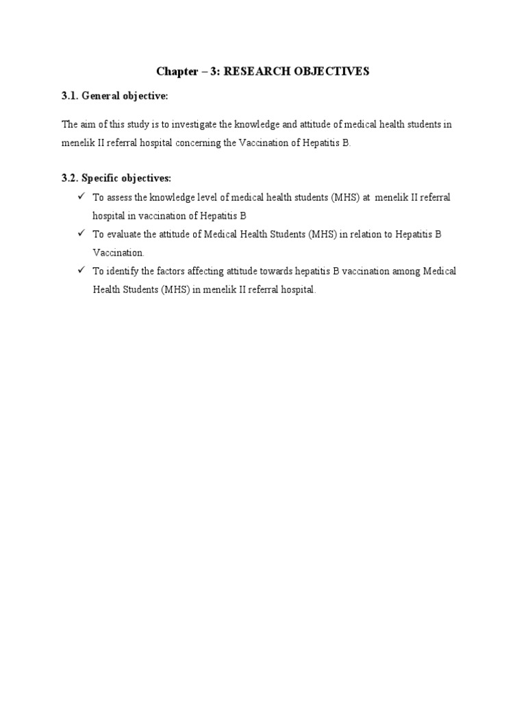 Chapter - 3: Research Objectives: 3.1. General Objective | PDF