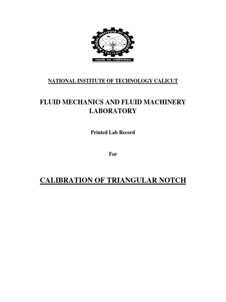 Calibration of Triangular Notch | PDF | Fluid Dynamics | Calibration