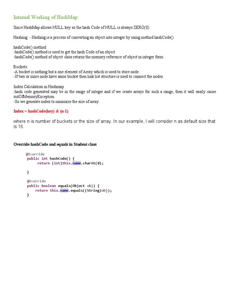 Internal Working of Hashmap | PDF | Array Data Structure | Algorithms ...