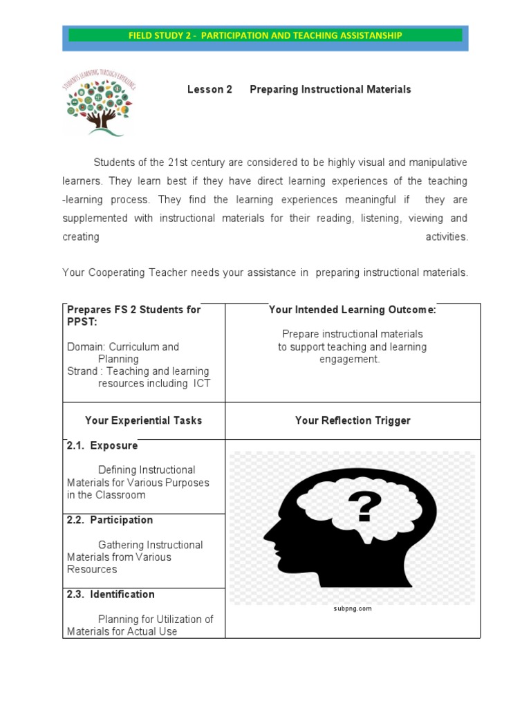 Lesson 2 - Preparing Instructional Materials | PDF | Educational ...