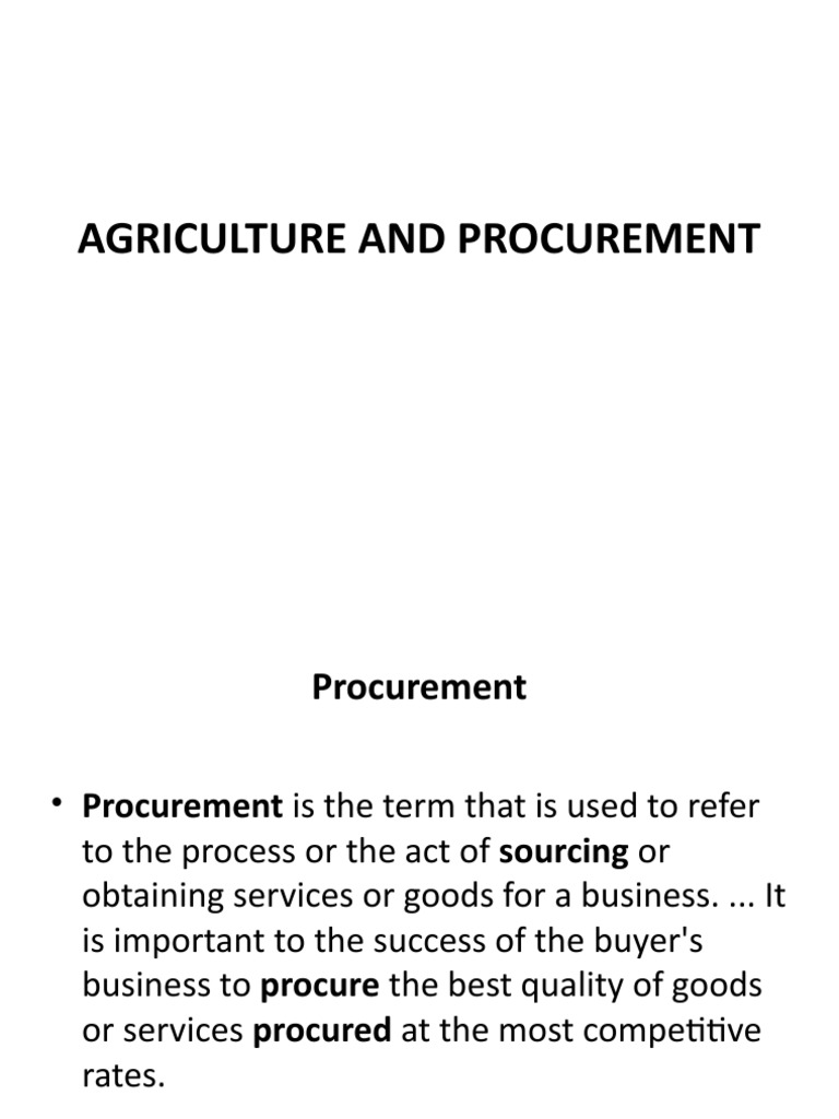 Agriculture and Procurement | PDF | Vegetables | Agriculture
