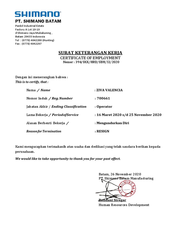 PT. Shimano Batam Manufacturing | PDF