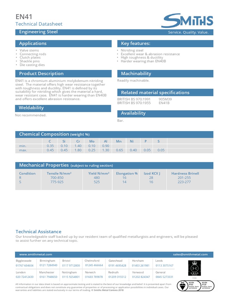 En 41 | PDF | Wear | Steel