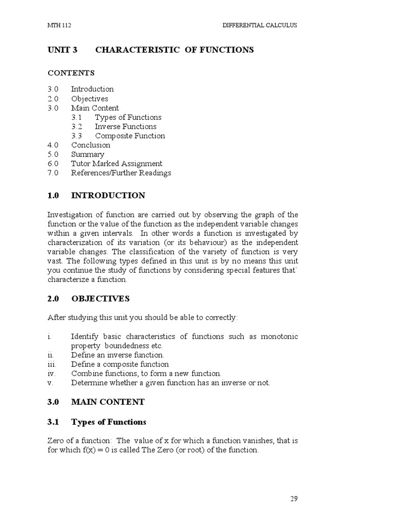 Characteristics of Functions | PDF | Monotonic Function | Function (Mathematics)
