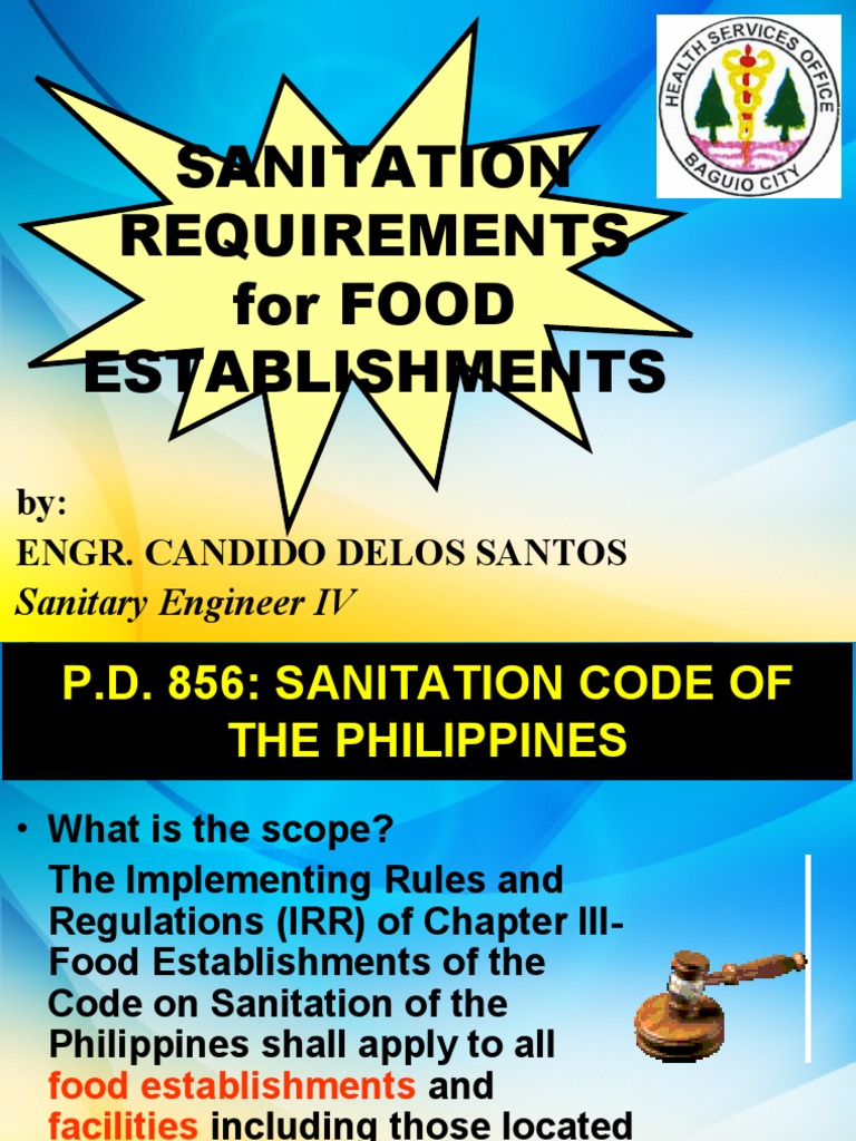 Sanitation Requirements for Food Establishments | PDF | Sanitation ...