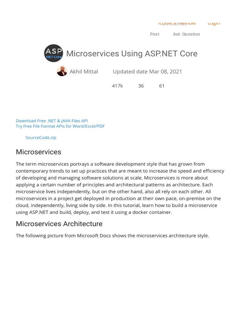 Microservices Using ASP - NET Core | PDF | Microsoft Visual Studio ...