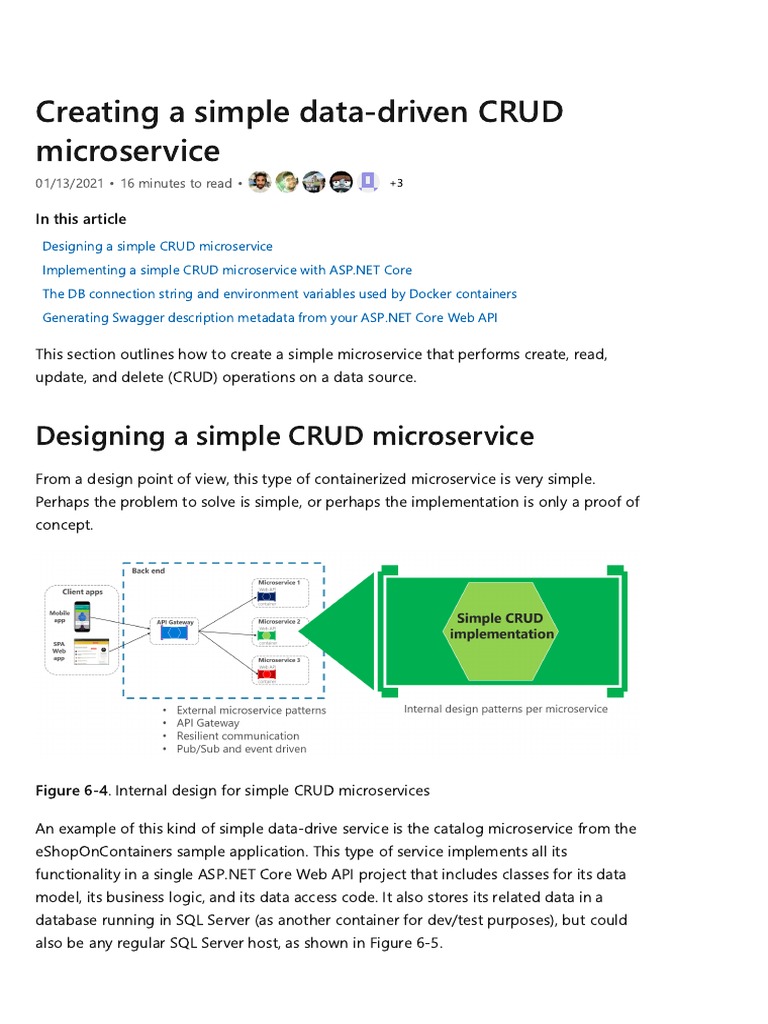 Creating A Simple Data-Driven CRUD Microservice - Microsoft Docs | PDF | Entity Framework ...