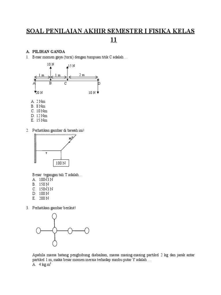 Soal Pas Kelas Xi Fisika Semester 1 | PDF