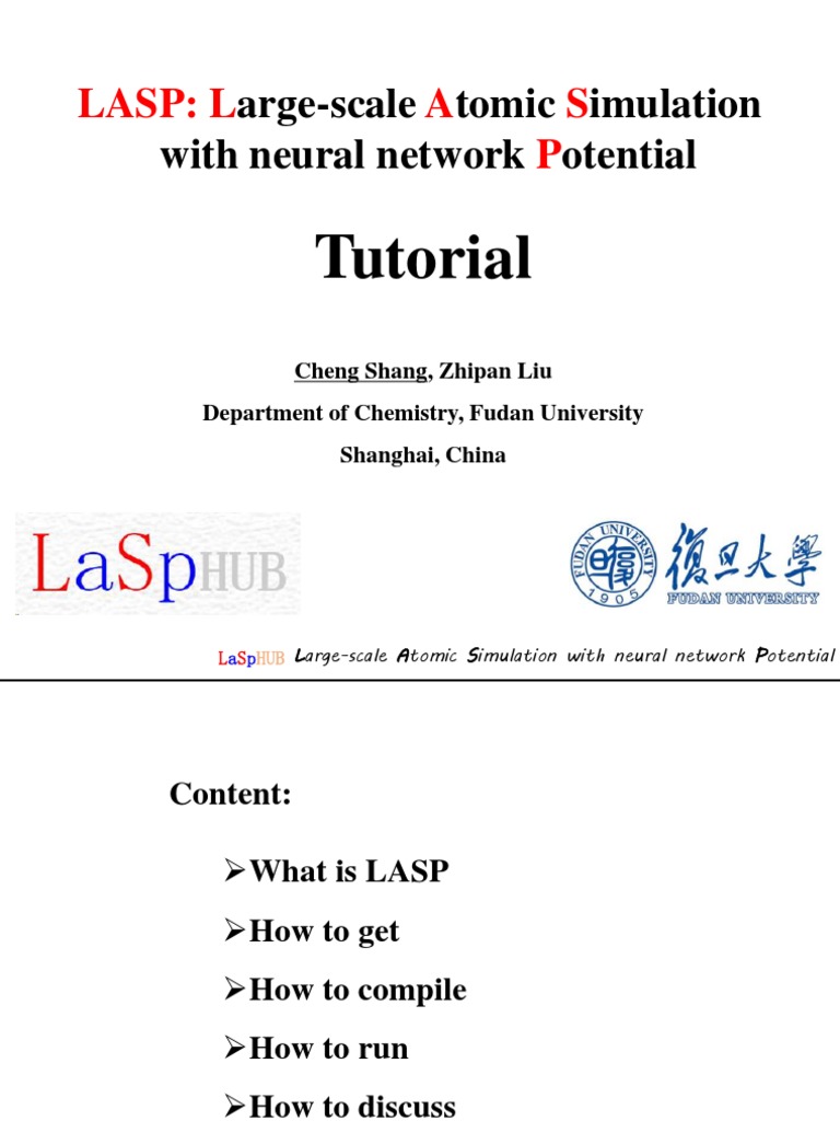 LASP Tutorial Xiamen AIworkshop 2019 | PDF | Artificial Neural Network | Crystal Structure
