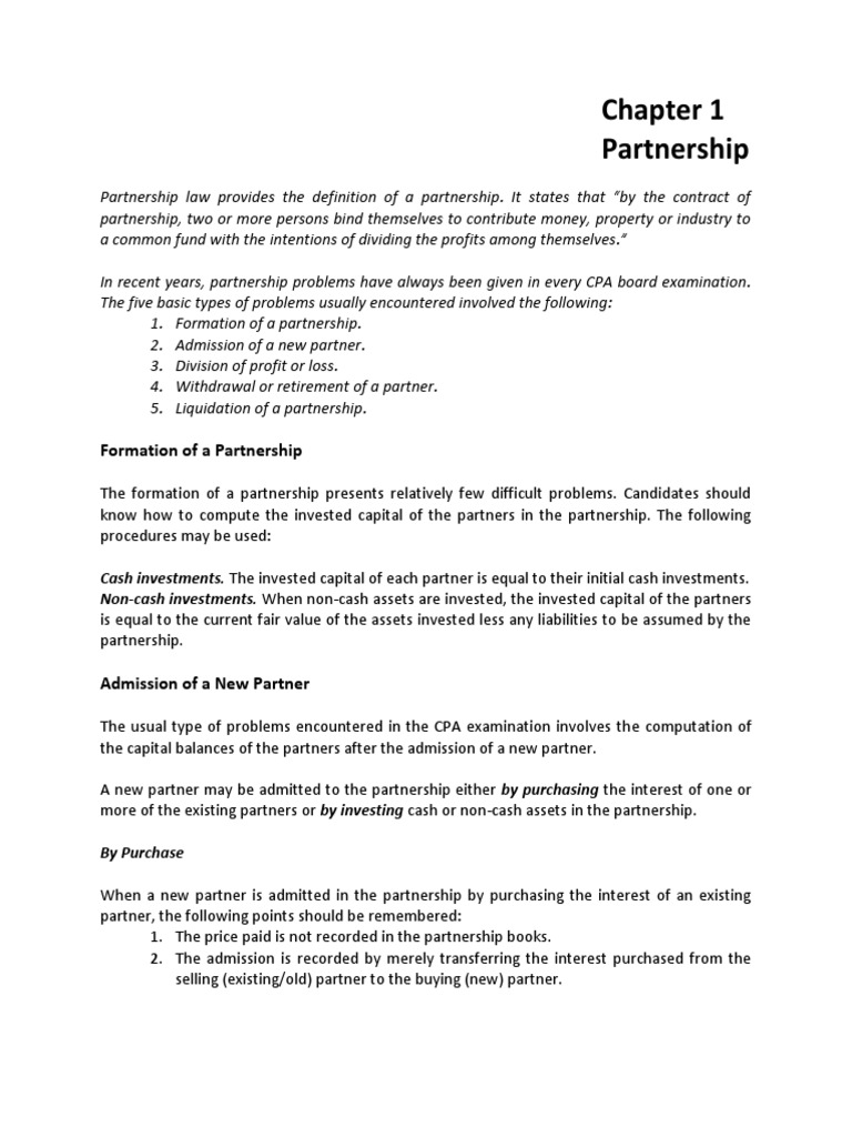 Partnership: Formation of A Partnership | PDF | Partnership | Goodwill ...