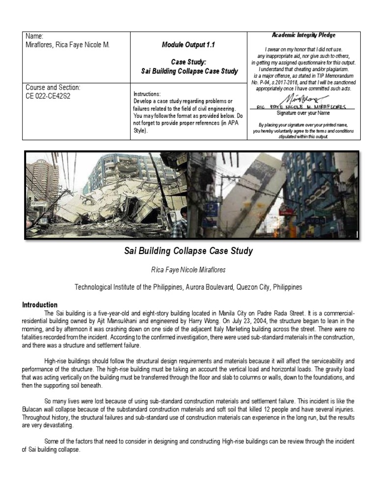 Sai Collapse Building Case Study | PDF | Deep Foundation | Building