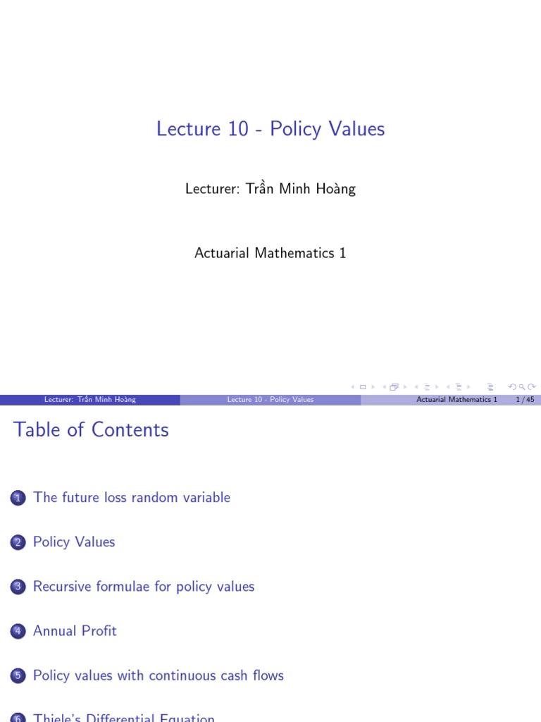 Policy Value Calculation and Recursive Formulas | PDF | Insurance ...