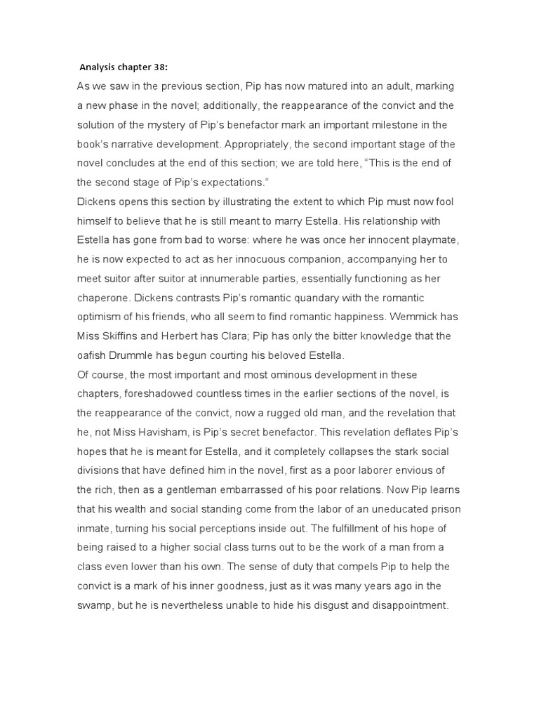 Analysis Chapter 38 | PDF | Estella (Great Expectations) | Great ...