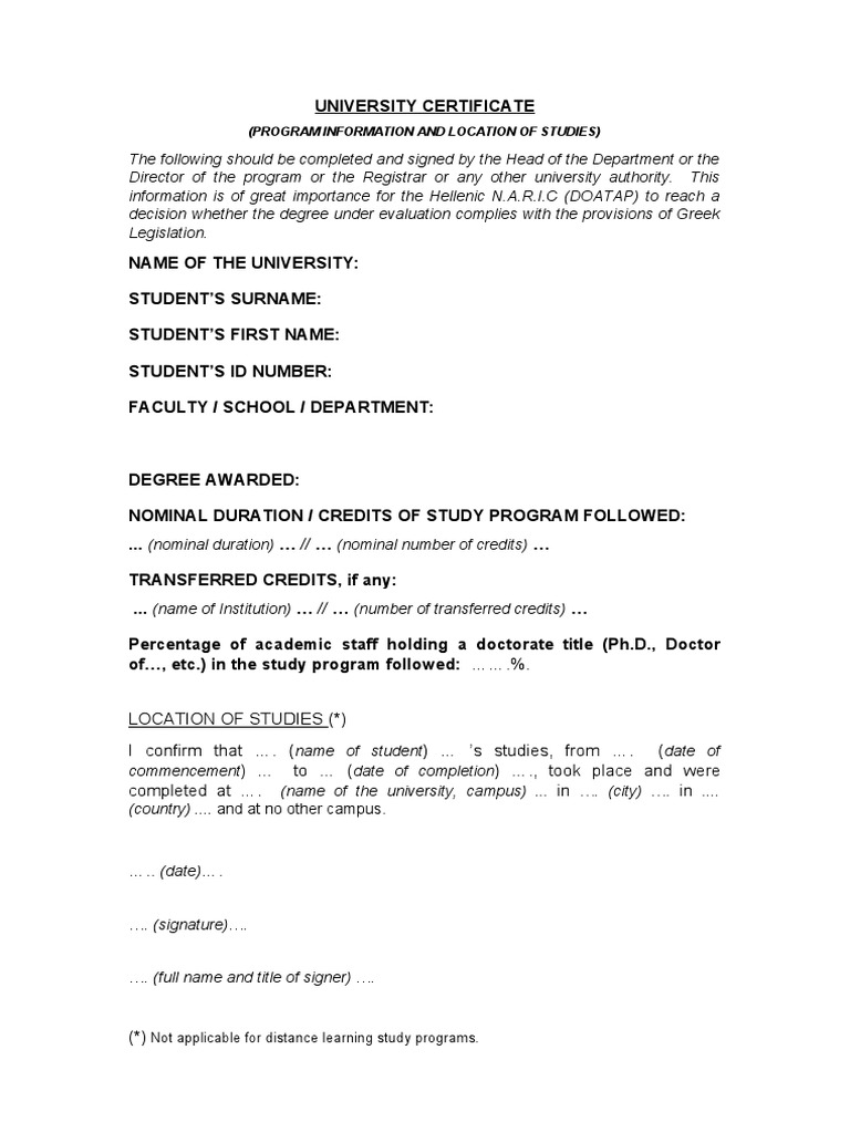 UNI CERTIFICATE - BSC or MSC - en | PDF