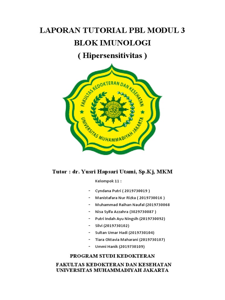 LAPORAN MODUL 2 Hipersensitivitas Blok Imunologi | PDF