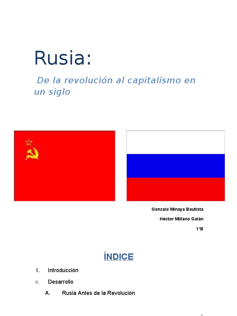 Historia de Rusia: De la Revolución a hoy | PDF | Vladimir Lenin ...