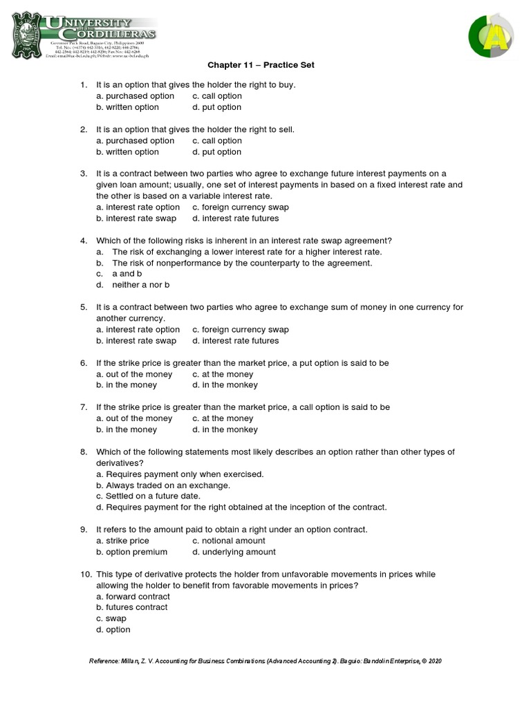 Chapter 11 - Practice Set | PDF