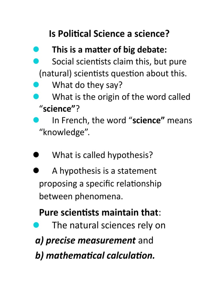 Is Political Science A Science | PDF | Hypothesis | Political Science