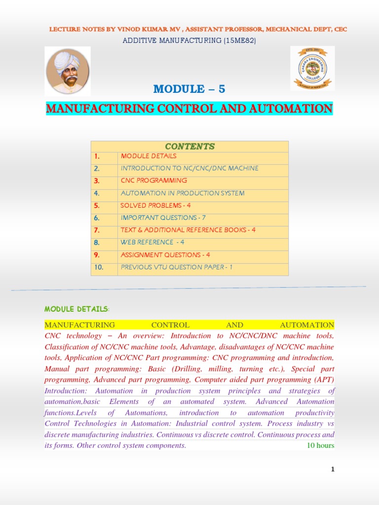 Additive Manufacturing Module 5 Notes | PDF | Numerical Control ...