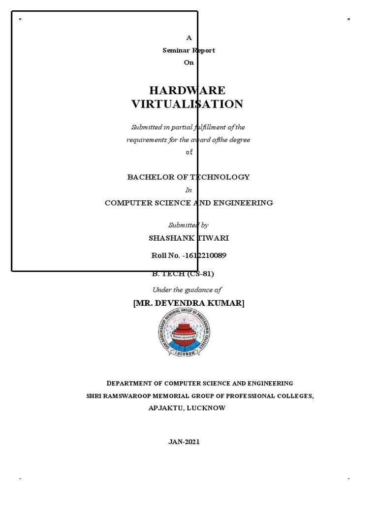 Shashank Tiwari | PDF | Hyper V | Virtualization