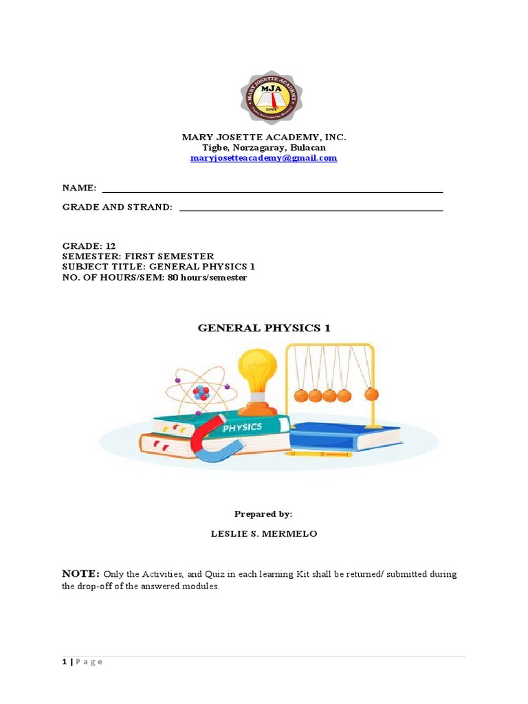 Grade 12 Gen Physics Module Week 1 | PDF | Accuracy And Precision ...