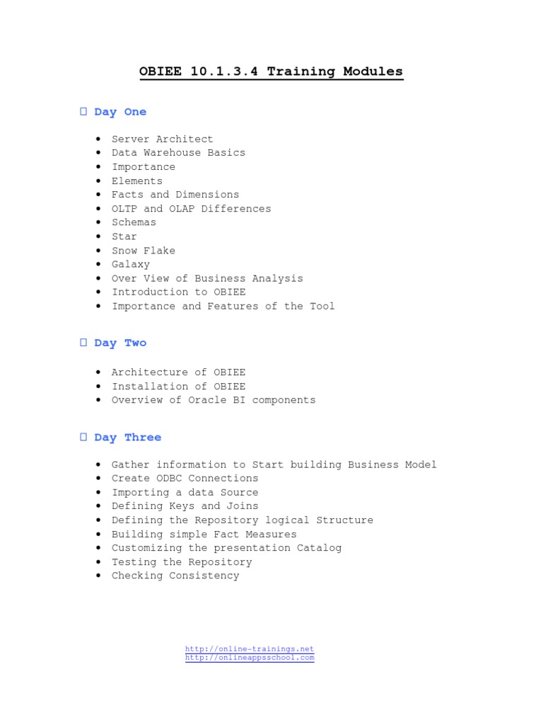 OBIEE Training | PDF
