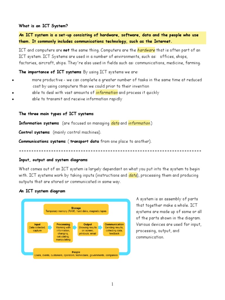 What Is An ICT System | PDF | Usb Flash Drive | World Wide Web