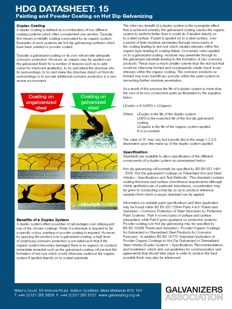 HDG Datasheet 15 - Painting and Powder Coating On Hot Dip Galvanizing ...