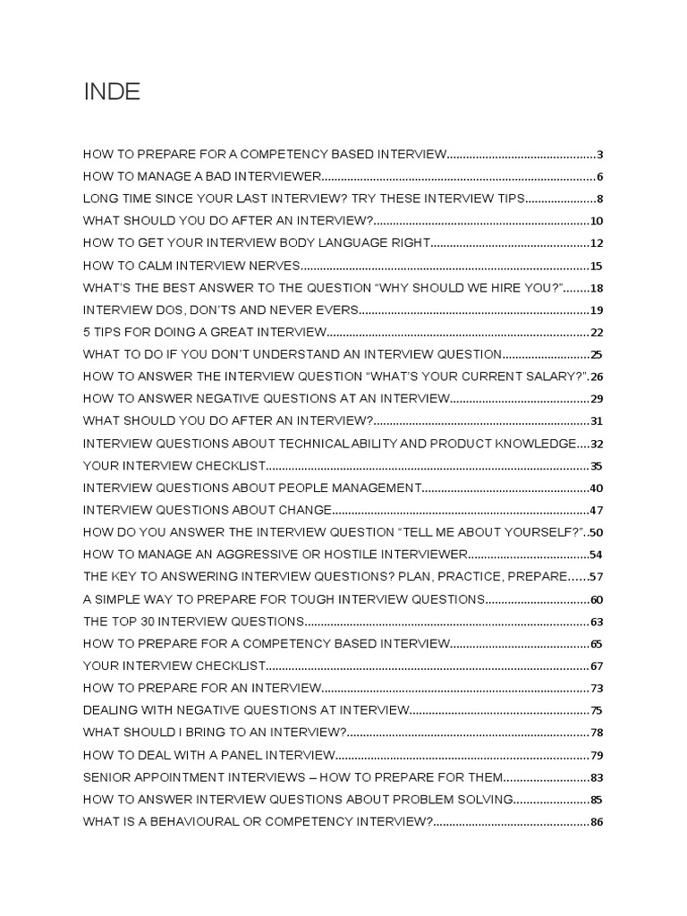 How To Prepare For A Competency Based Interview | PDF | Interview ...