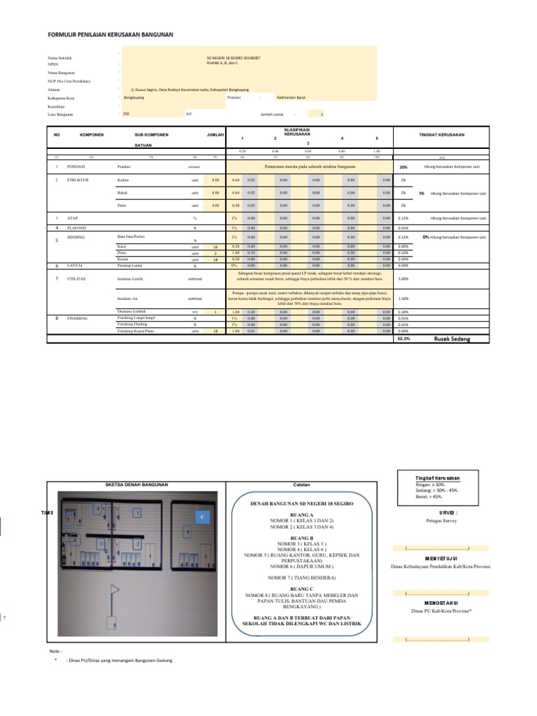 Form Identifikasi Kerusakan Bangunan | PDF