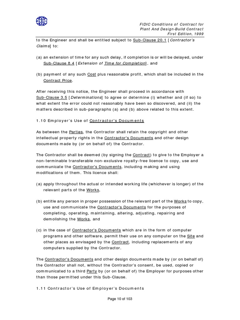 FIDIC-New-Yellow-Book 10 | PDF