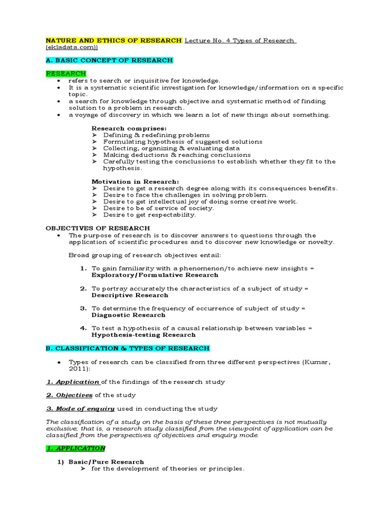 Nature and Ethics of Research | PDF | Case Study | Theory