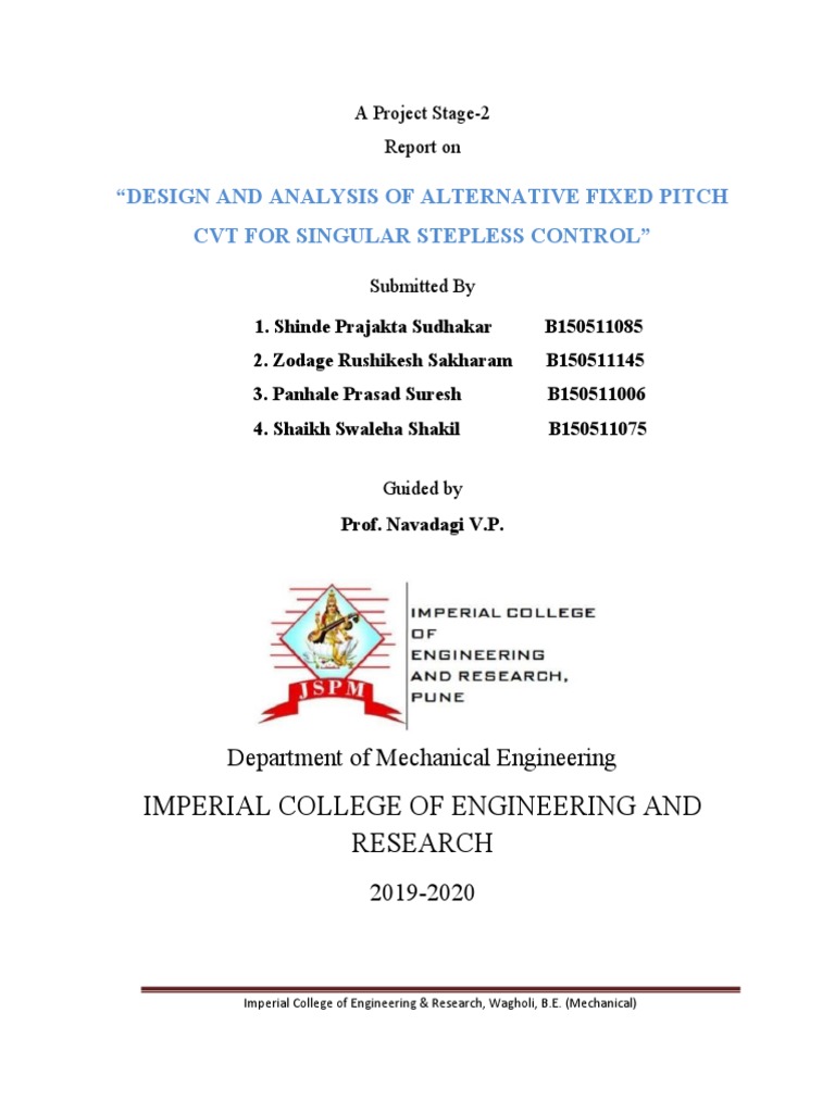 Sample Project Report | PDF | Belt (Mechanical) | Transmission (Mechanics)