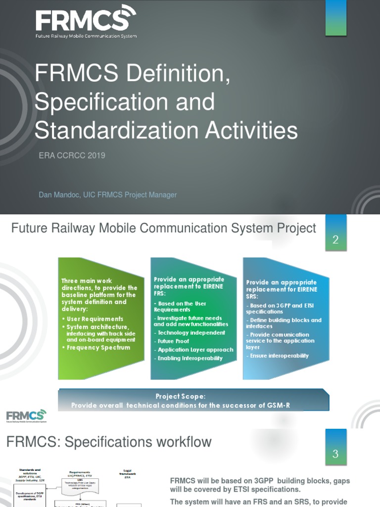 FRMCS Standardization Overview | PDF | Networks | Mobile Technology
