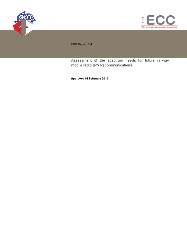 ECC Report 294 | PDF | Electromagnetic Interference | Interoperability