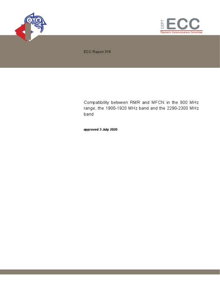 ECC Report 318 | PDF | Bandwidth (Signal Processing) | Electronic ...