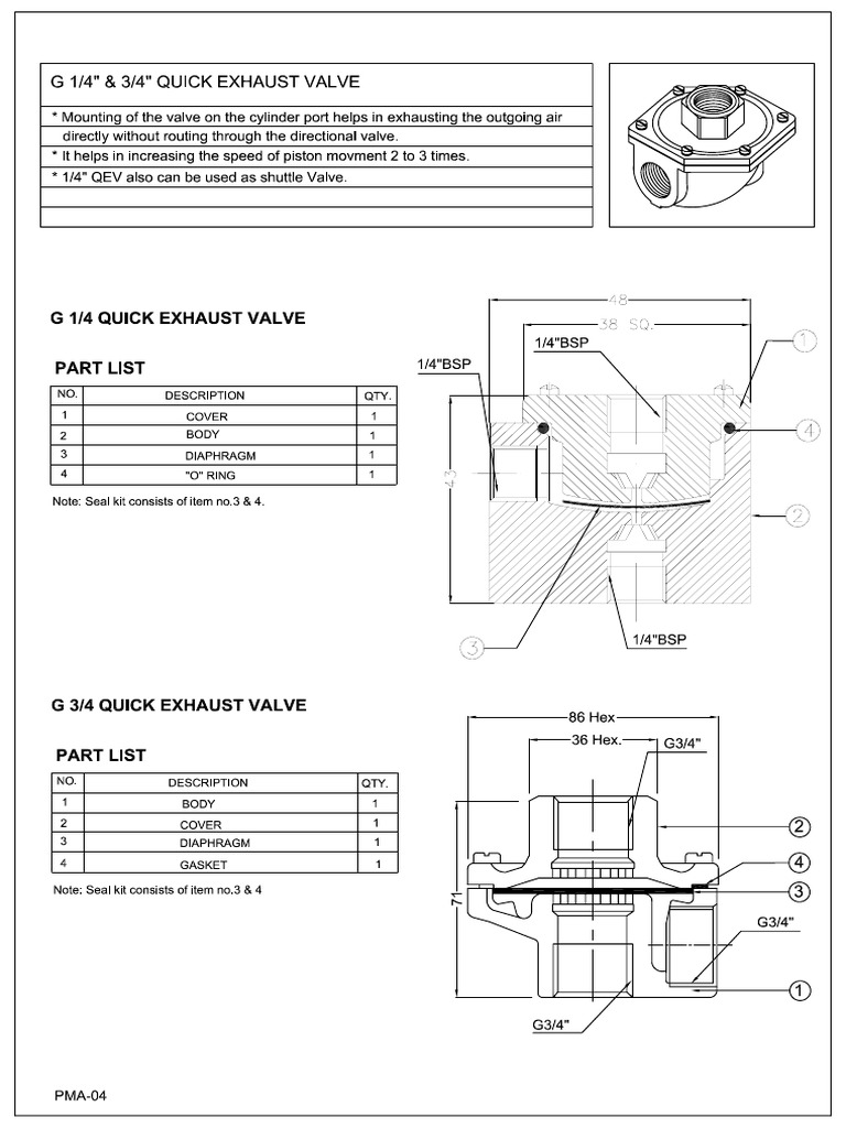 Quick Exhaust Valve 3340A-3340D | PDF