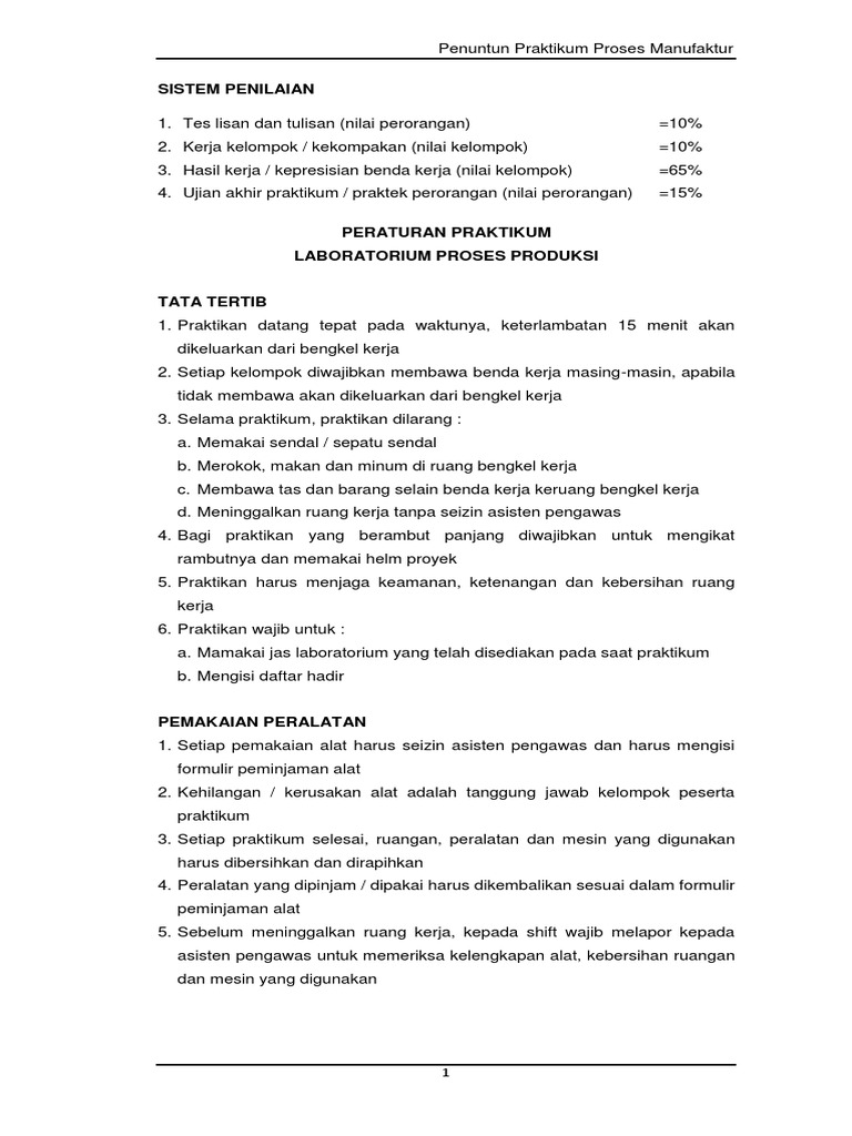 Modul Praktikum Proses Manufaktur | PDF | Karier & Perkembangan | Seni
