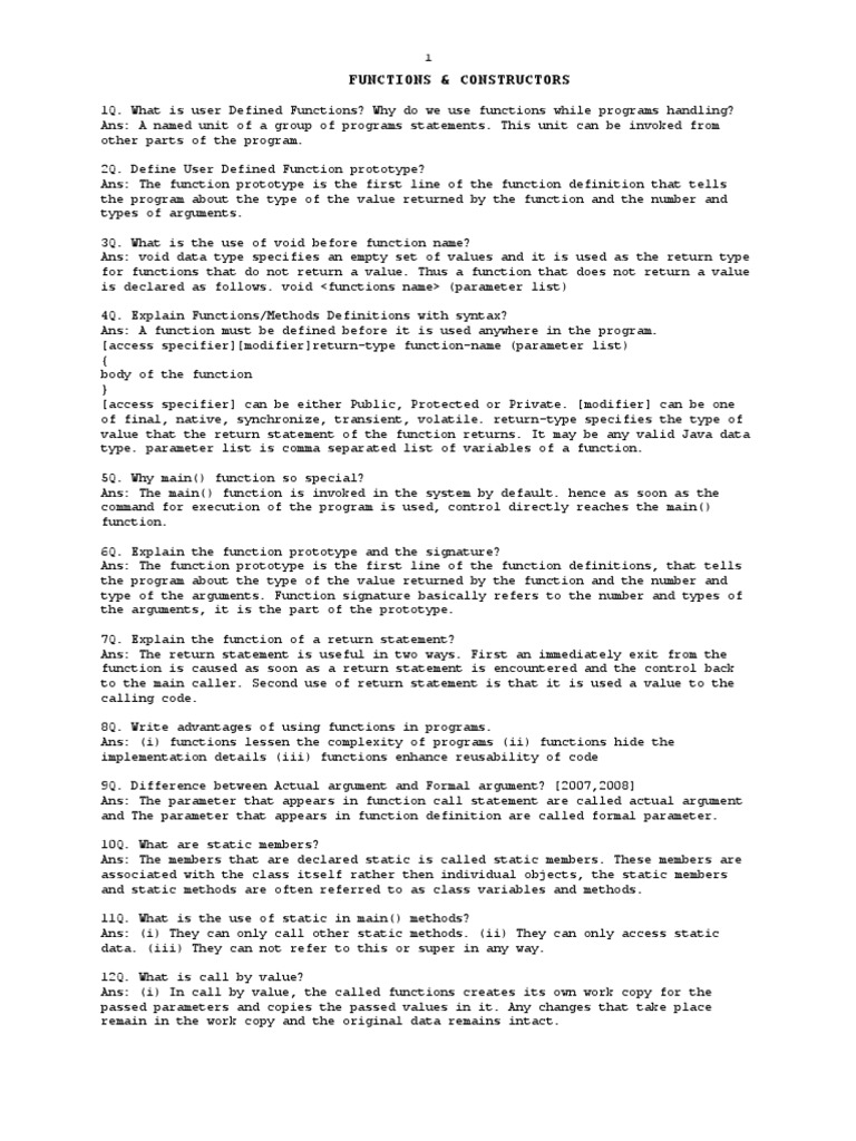 Functions And Constructors Pdf Constructor Object Oriented Programming Programming