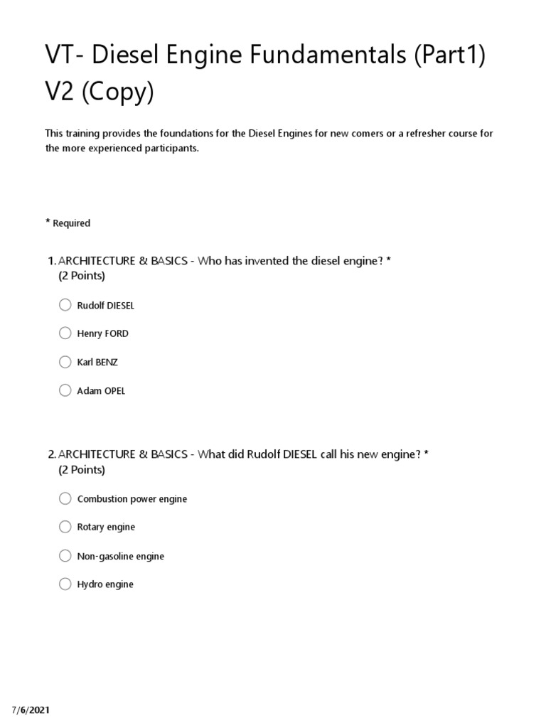 VT-Diesel Engine Fundamentals (Part1) V2 (Copy) | Download Free PDF ...