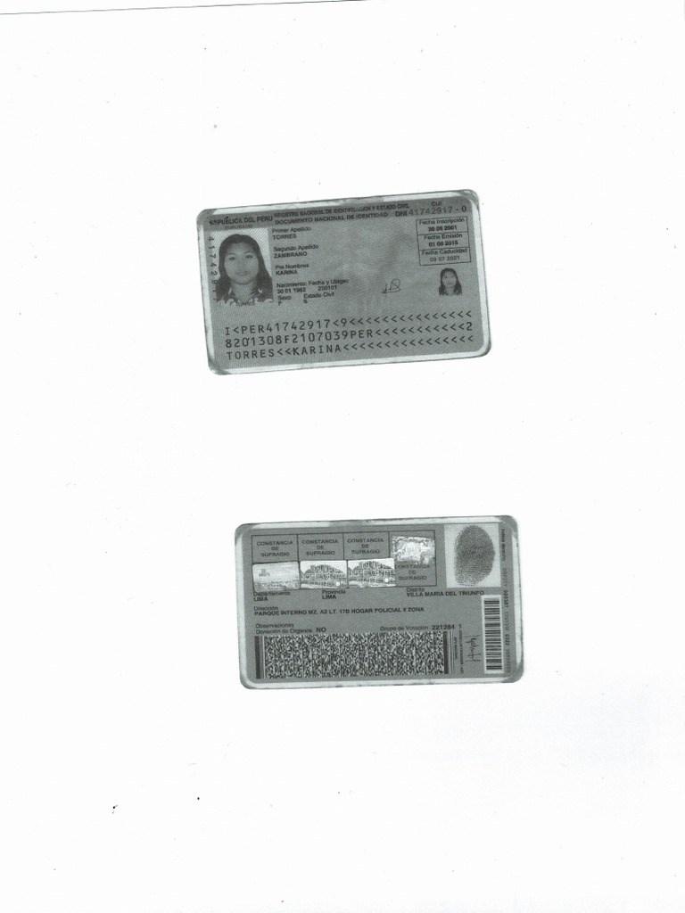 Dni, Formato 1 y Formato2 | PDF